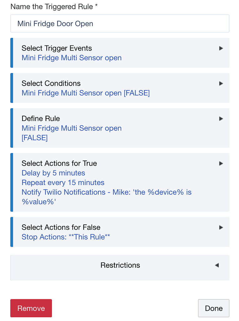 RM-Fridge door open - 📐 Rule Machine® - Hubitat