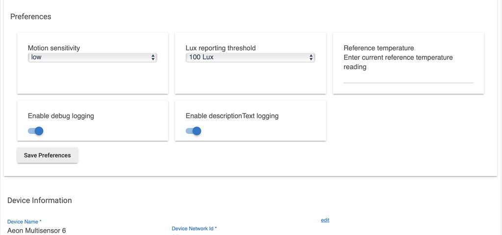 Aeon Multisensor 6 VS TriSensor options limited - Feature Requests - Hubitat