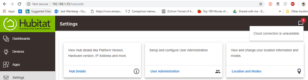 Cloud Connection is unavailable? - 🛎️ Get Help - Hubitat