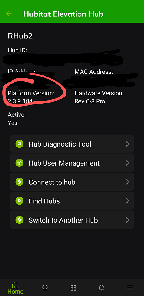 C8 Pro 2.4.0/App 2.0.9 - Platform version in Android App isn't current - 📱 Mobile Apps - Hubitat