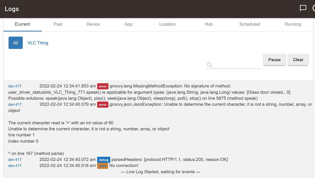 Rule Machine (5.1) Bug - Seems to be incompatible with VLC Thing - 📐 Rule Machine® - Hubitat