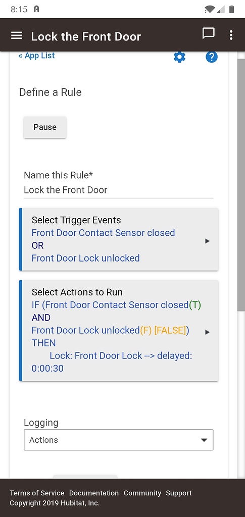 Rule to lock the door not working as expected, need help spotting my logic error - Novice Help ...