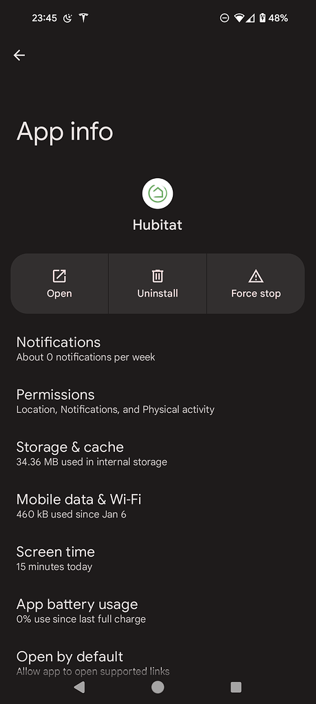 Pixel 8Pro No Notifications - Android App - Hubitat