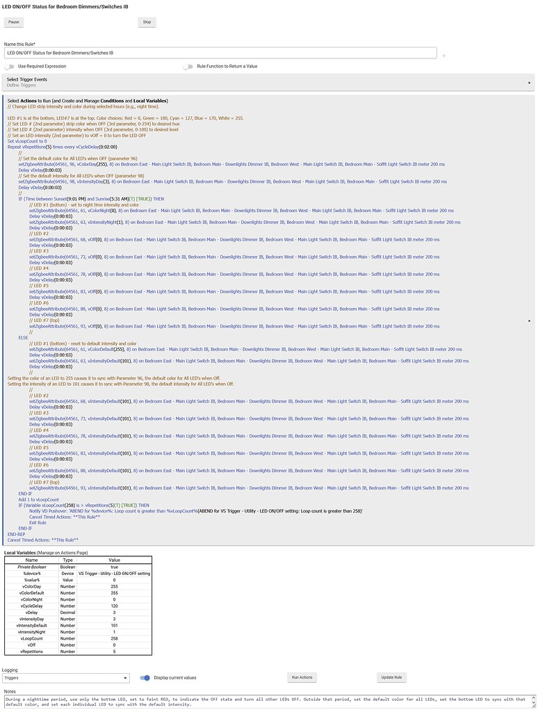 Problem with REPEAT action never stopping - 📐 Rule Machine® - Hubitat
