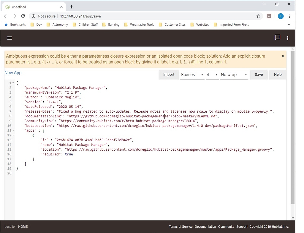 Basic App Code - 🛎️ Get Help - Hubitat