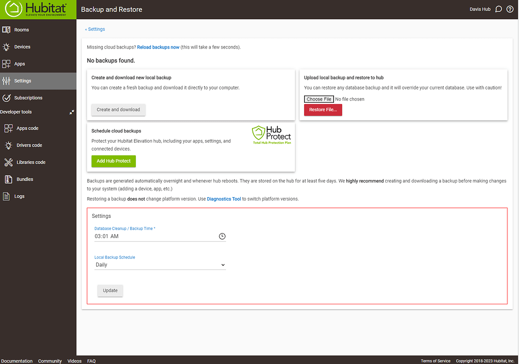 C-5 to C-8 migration, no backup available on Backup and Restore - 🛎️ Get Help - Hubitat