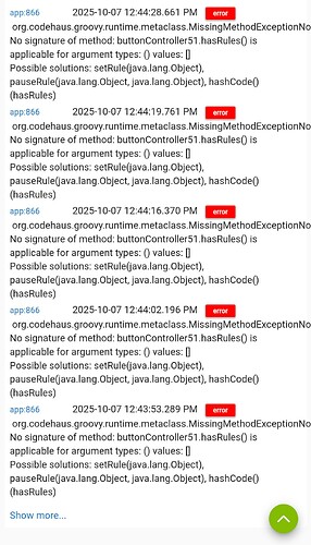 Button Controller Errors - Apps - Hubitat