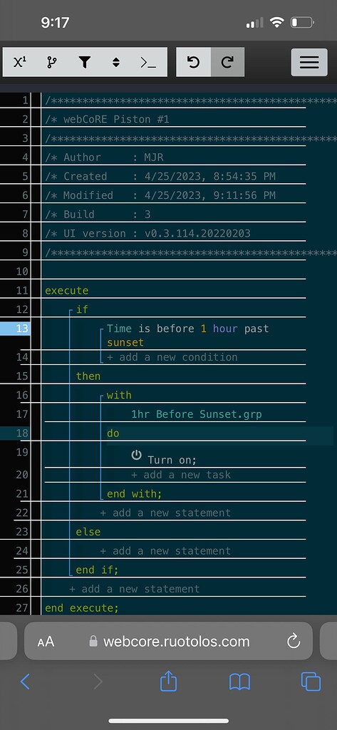 1hr before sunset piston - webCore - Hubitat