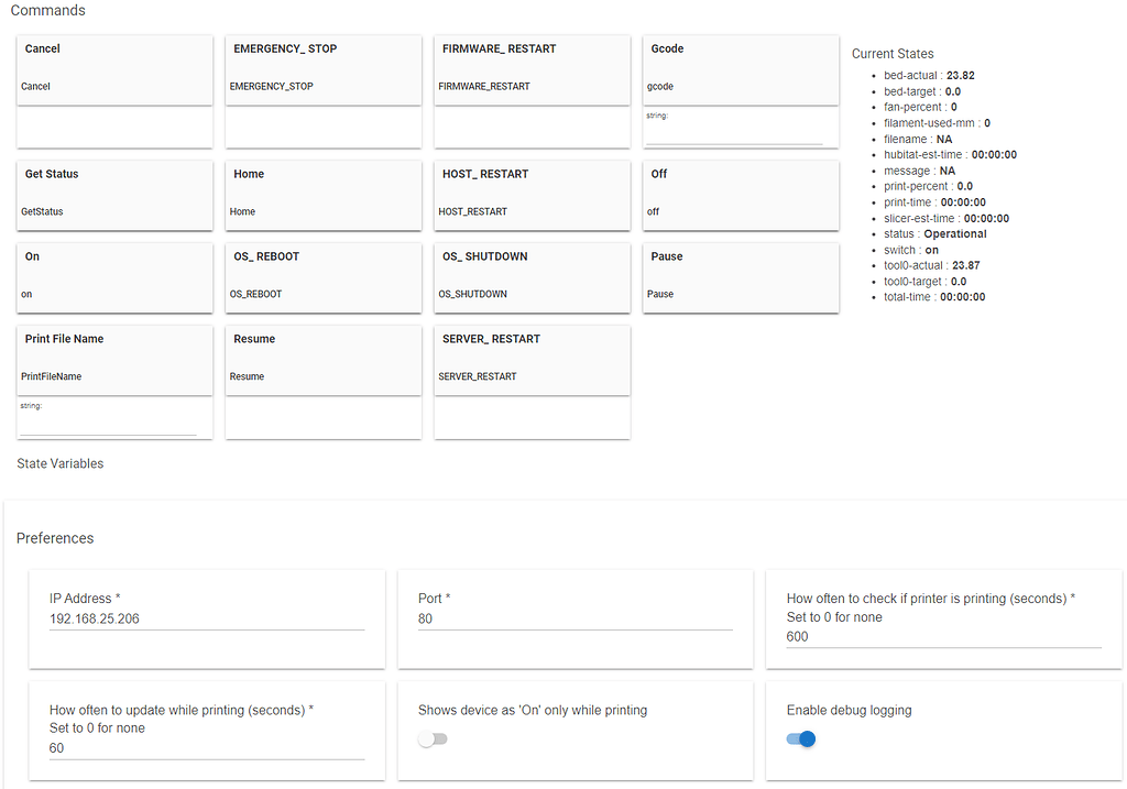 [RELEASE] Klipper/Moonraker 3D Printer Driver - ⚙️ Custom Apps and Drivers - Hubitat