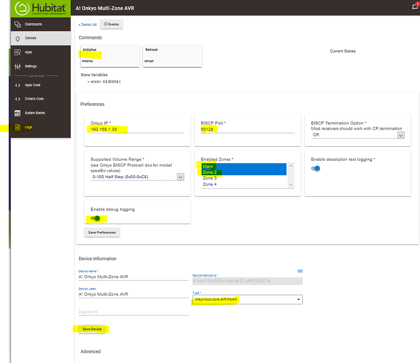 [RELEASE] Onkyo Multi-Zone AVR Driver - ⚙️ Custom Apps and Drivers - Hubitat