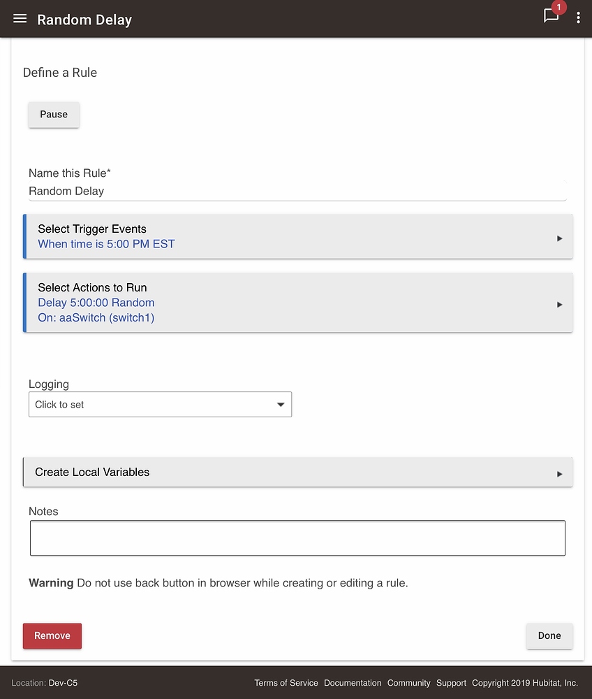 Triggers - 📐 Rule Machine® - Hubitat