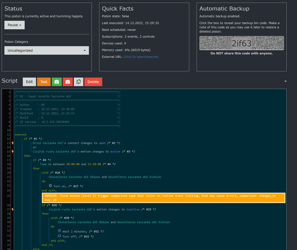 WARNING: Found Nested (level 4) trigger comparison type - webCore - Hubitat