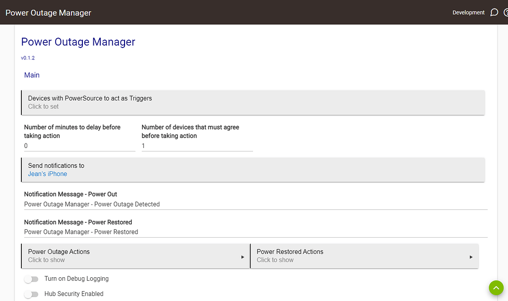 [BETA]Power Outage Manager - Custom Apps - Hubitat