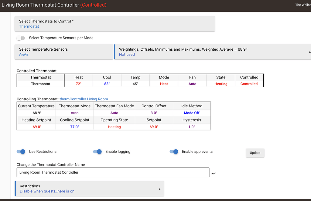 Thermostat controller virtual device on/off no longer working - 🧰 Built-In Apps and Drivers ...