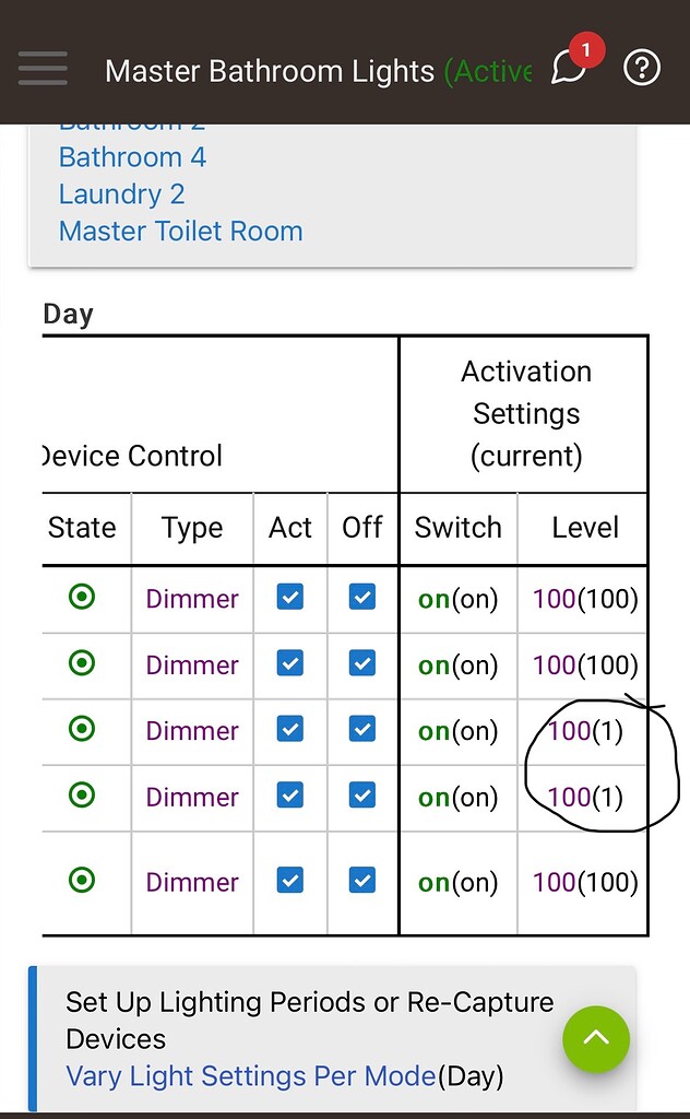 Room Lighting app light level inconsistencies - Apps - Hubitat