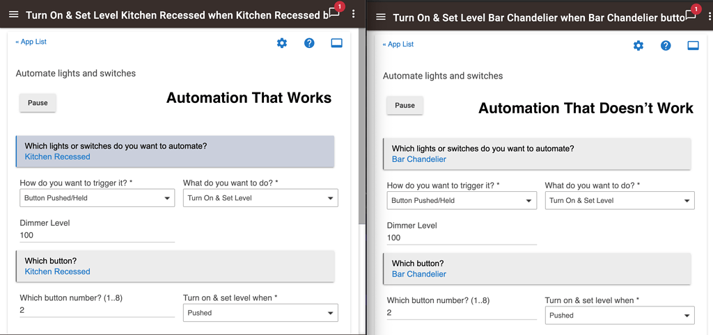 Inovelli Red Dimmer not activating Scenes - 🛎️ Get Help - Hubitat