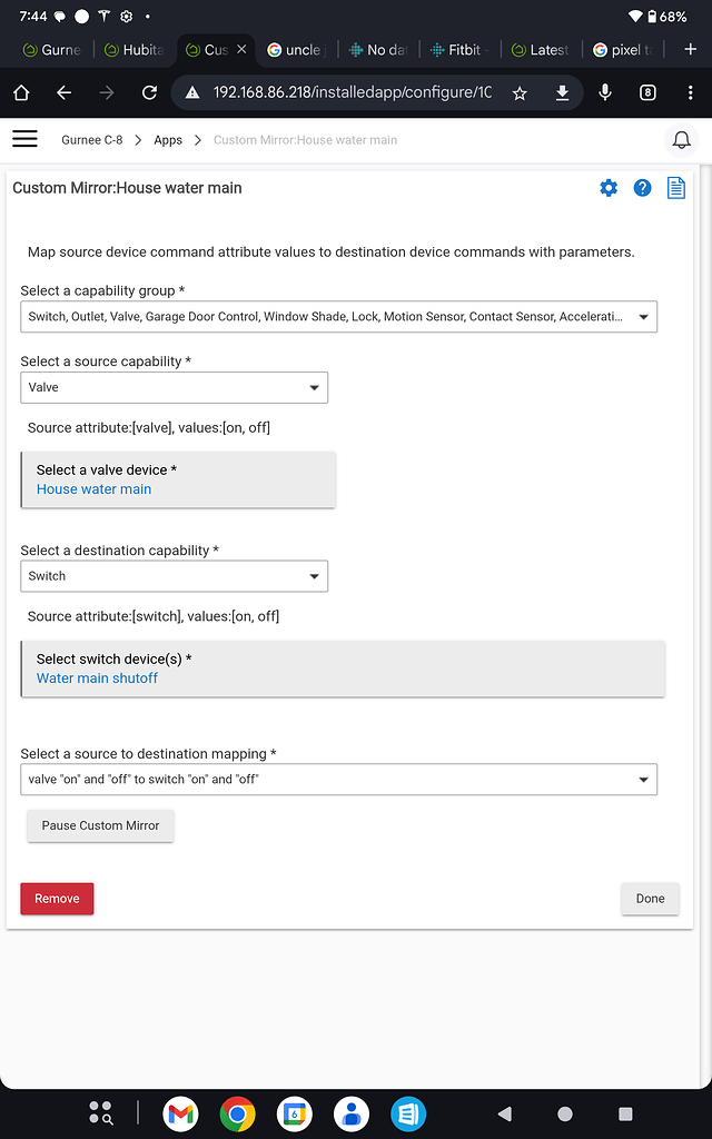 Custom mirror app not working for valve - 🧰 Built-In Apps and Drivers - Hubitat