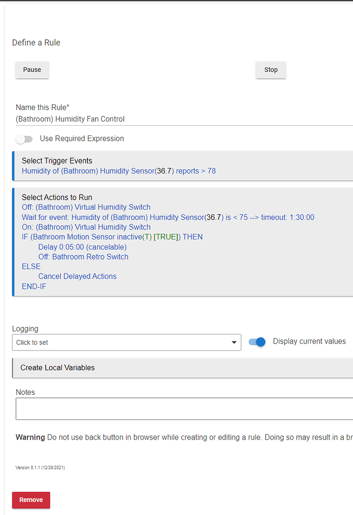 Rule Machine Motion IF Then - 📐 Rule Machine® - Hubitat