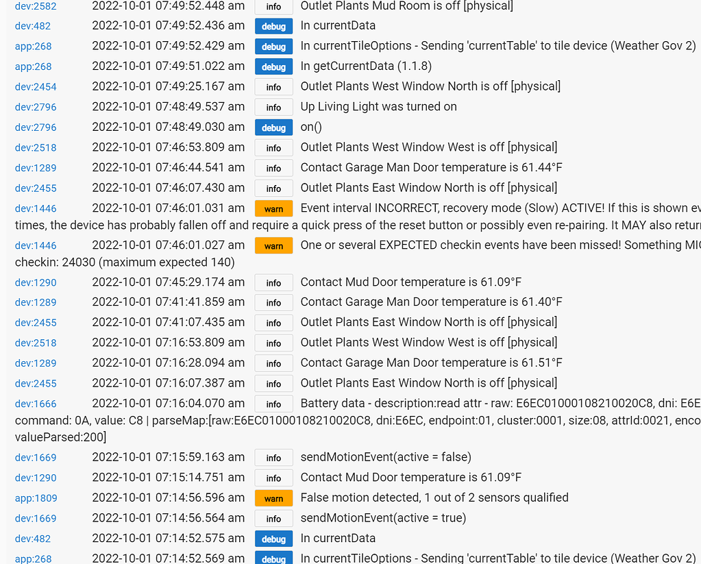 Some missing logs - 🛎️ Get Help - Hubitat