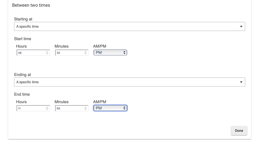Issue in Safari when setting a conditional action between two times - 📐 Rule Machine® - Hubitat