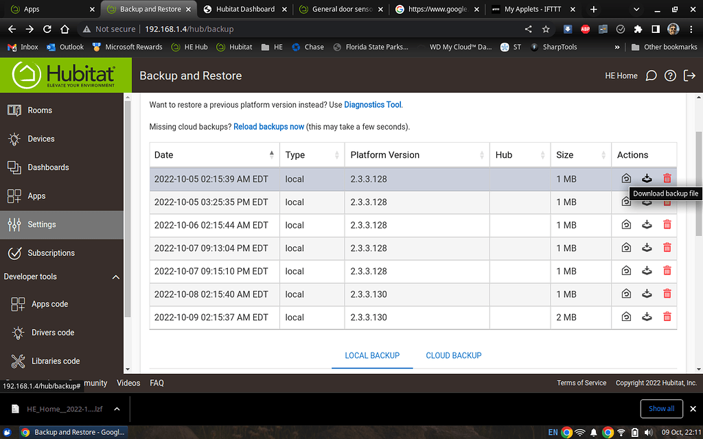 [BUG] Bug in Backup/Restore - 📢 Feedback - Hubitat