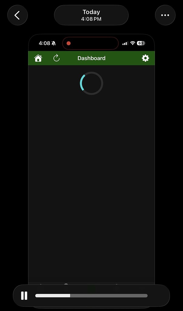 Dashboard page on iOS, mobile app infinite loading - iOS App - Hubitat