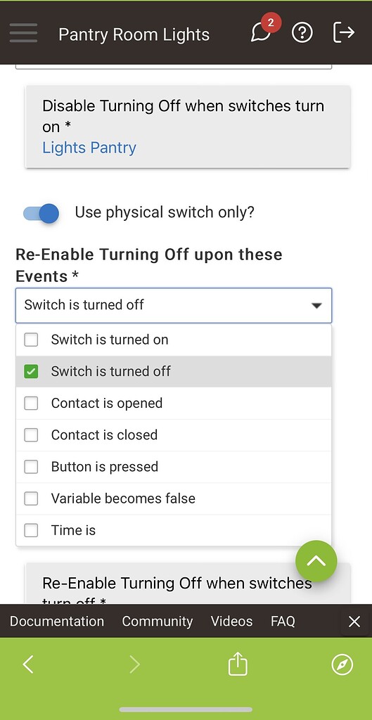 Add option to re-enable action room lighting - Apps - Hubitat