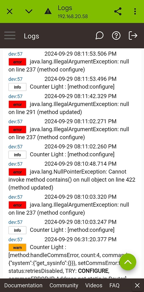 Kasa errors - Built-in Apps - Hubitat