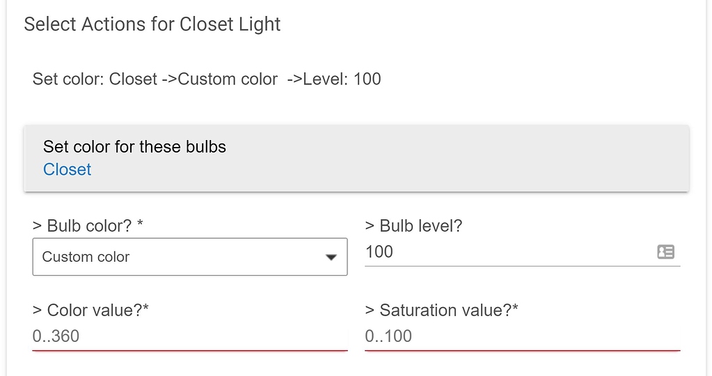 Rule Machine & Custom Bulb Color Inputs - All things Rule Machine - Hubitat
