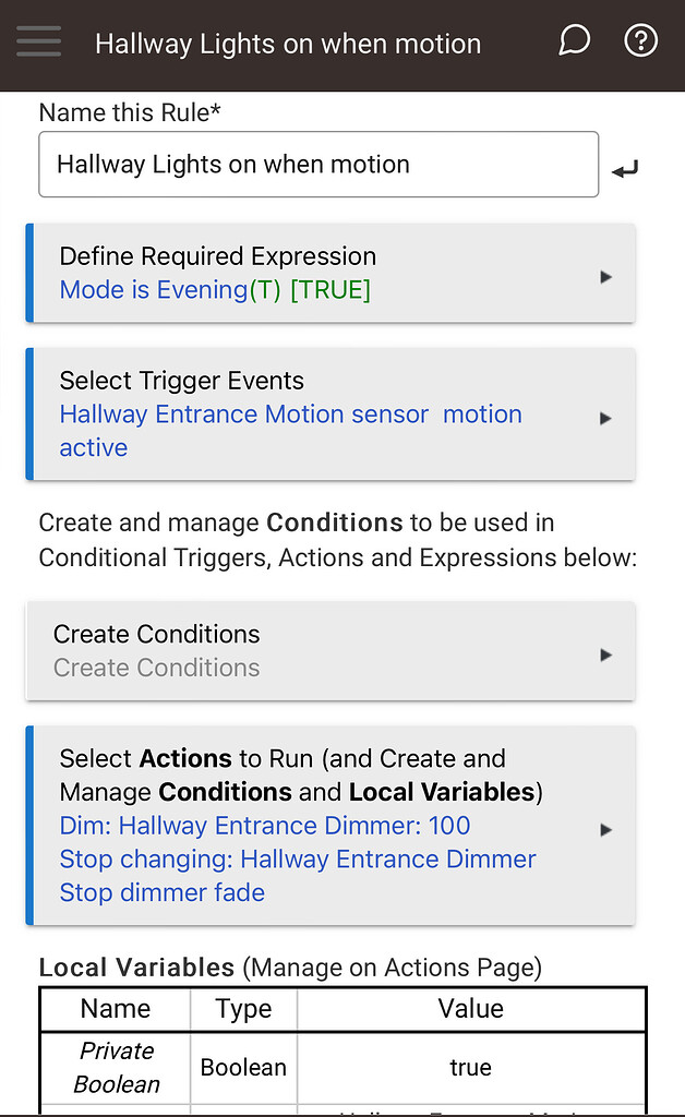 Stop dimming doesn't work - 📐 Rule Machine® - Hubitat