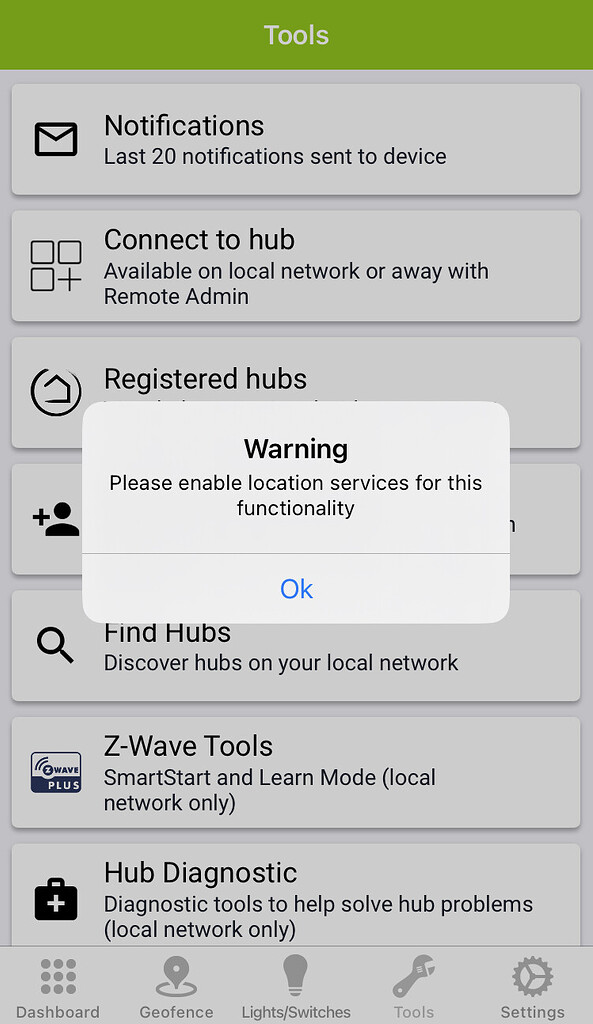 What Feature Is Being Triggered At Start Up Ios App Hubitat