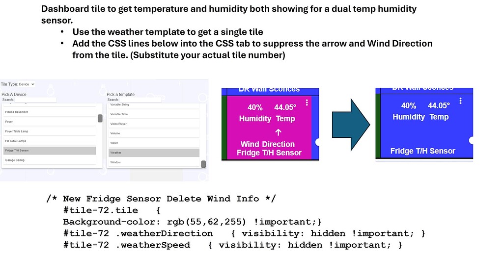 Dual Temp Humidity on a single dashboard tile - Apps - Hubitat