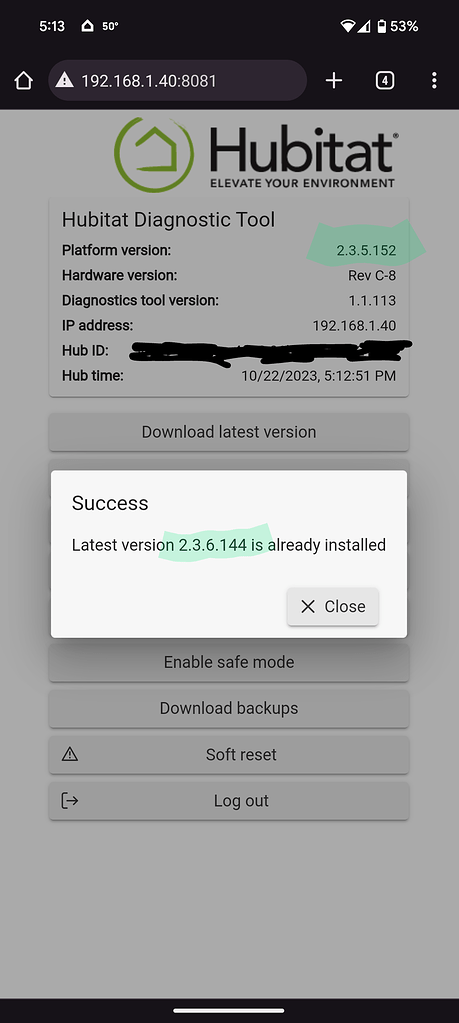Update issue - 🛎️ Get Help - Hubitat Update issue - 🛎️ Get Help - Hubitat