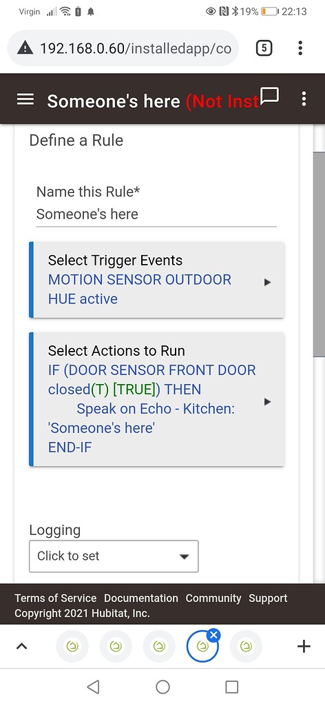 Door sensor - 📐 Rule Machine® - Hubitat