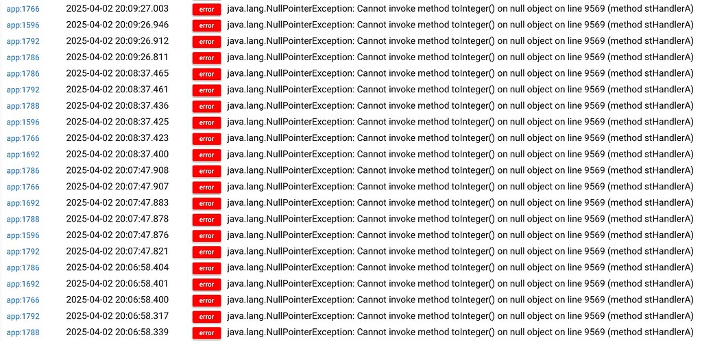[2.4.1.151] Rule Machine logs errors after initialising rules - 🛎️ Get Help - Hubitat