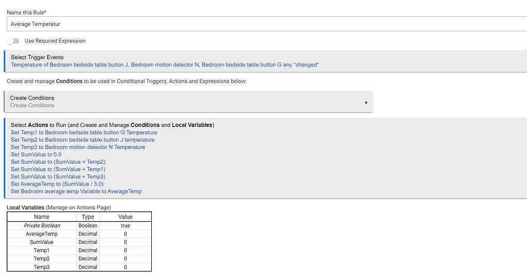 Calculate the average value and assign it to a virtual device - 📐 Rule Machine® - Hubitat