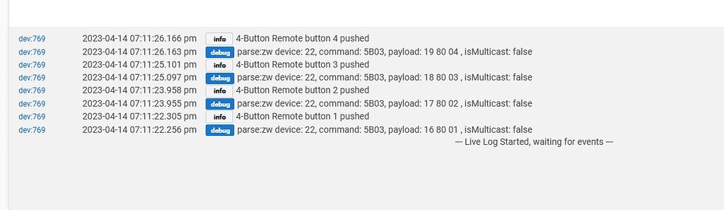 Accessing individual buttons on 4-button remote in Webcore - 🛎️ Get Help - Hubitat