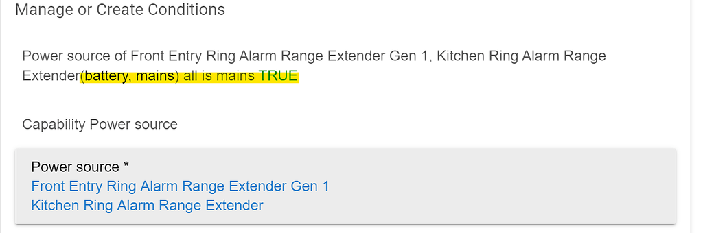 Conditions Bug in Power Source or User Error? - 📐 Rule Machine® - Hubitat