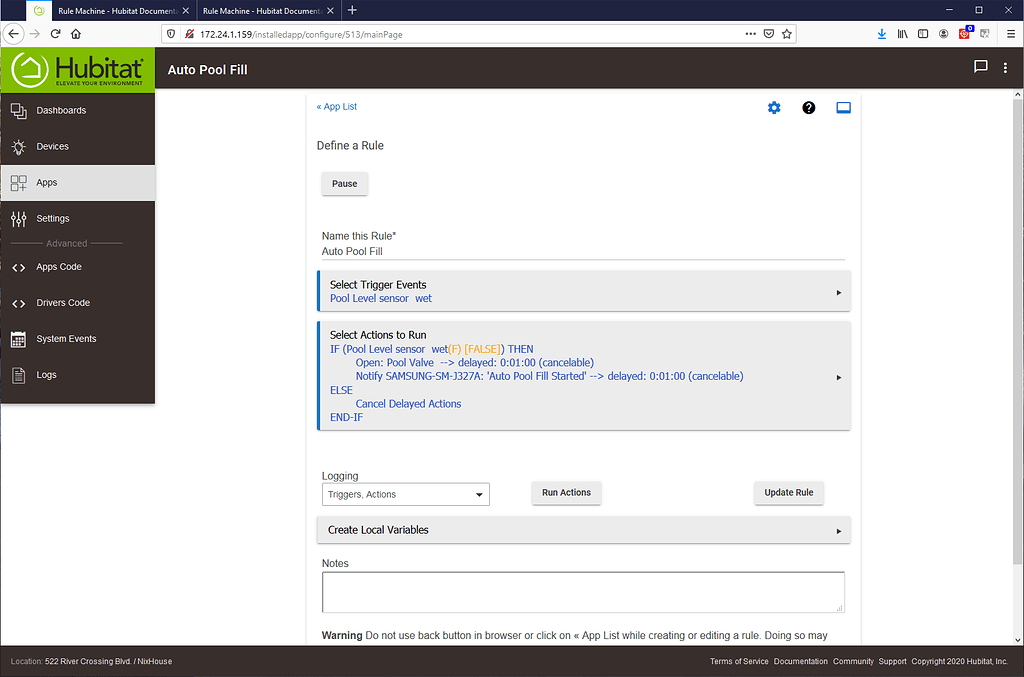 Pool Water Level Rule with Delay and Cancelable - Need Help - Rules ...