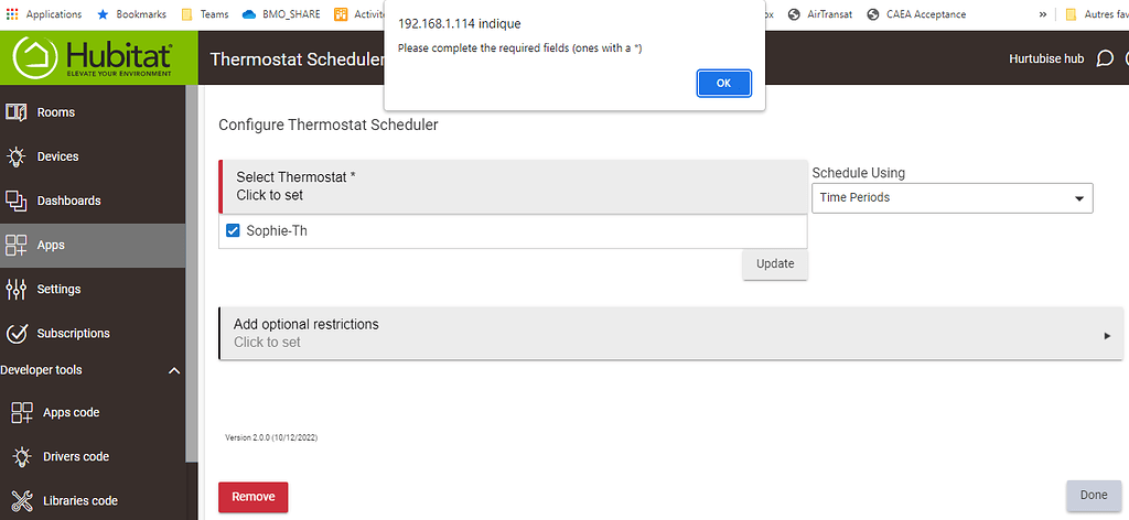 Thermostat Scheduler 2.0 - Zwave - Stelpro Ki - Devices - Hubitat