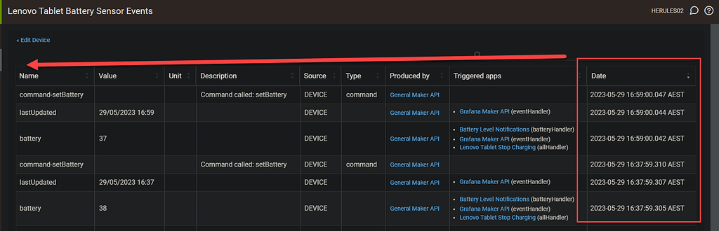 Can We Have the Date Column for Device Events On The Left? - Feature Requests - Hubitat