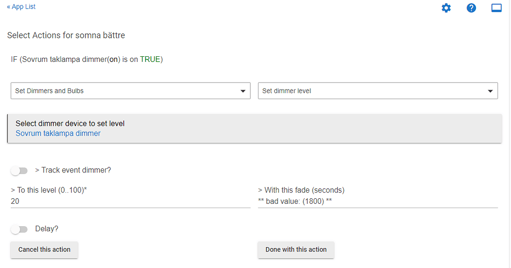 Max fade value - 📐 Rule Machine® - Hubitat