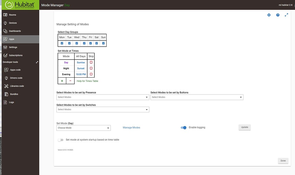 Upgraded from C-7 to C-8 and my rules that update modes are not working - 🛎️ Get Help - Hubitat