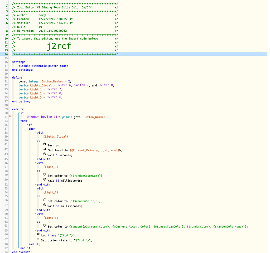 Webcore multiple lights to random color - webCore - Hubitat