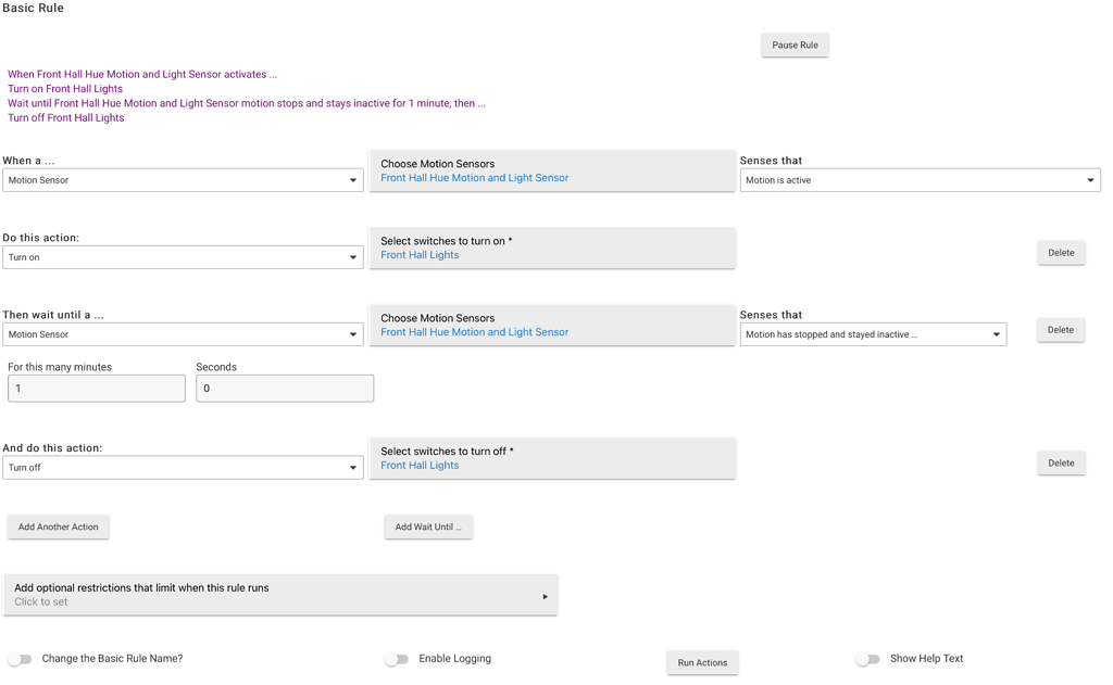 Is either App/Rule better? 2 ways to create motion rule for Hue Motion Sensor - Apps - Hubitat