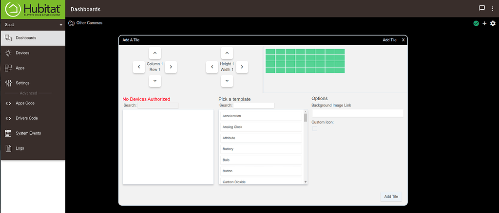 Dashboard Error: No Devices Authorized - 🛎️ Get Help - Hubitat