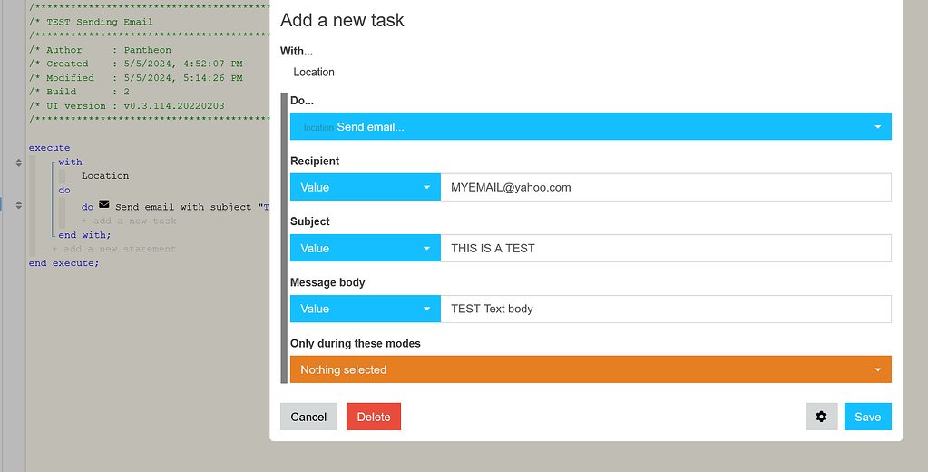 Webcore and send email - Apps - Hubitat