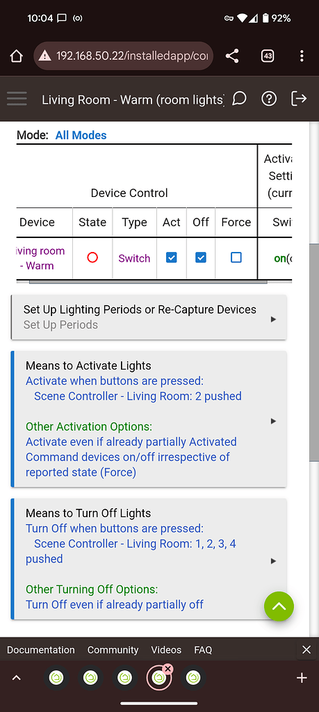 Question on how to use CoCoHue 5.x scene activator with Room Lighting - Custom Apps - Hubitat