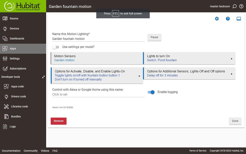 MOtion lighting app not working as it should be - Apps - Hubitat