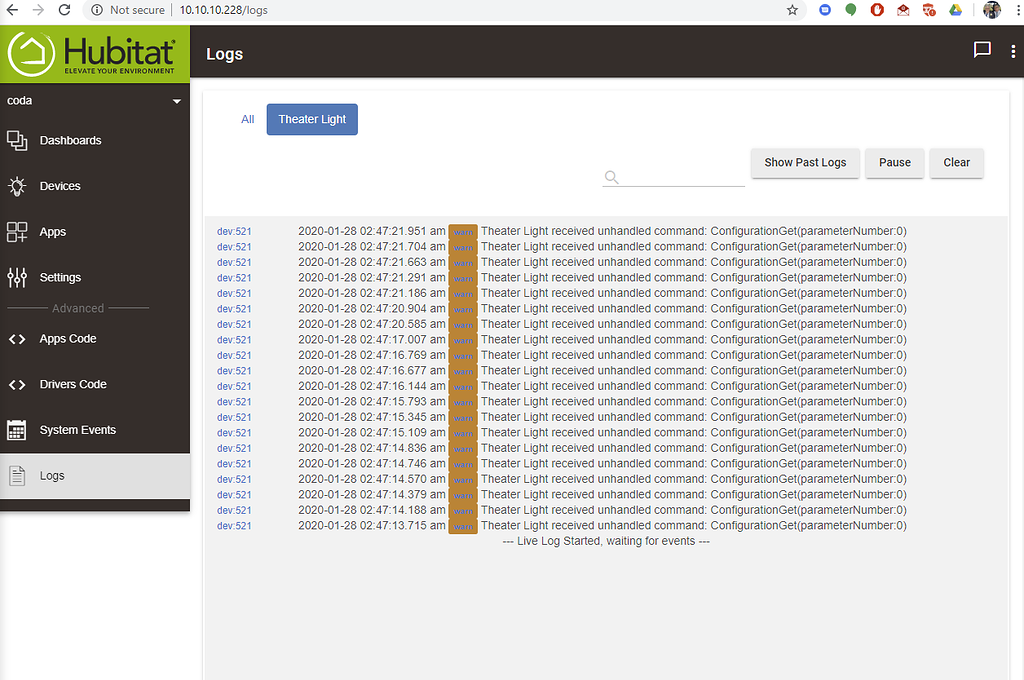 Device Driver Instance Received ConfigurationGet Message - 🚧 Developers - Hubitat